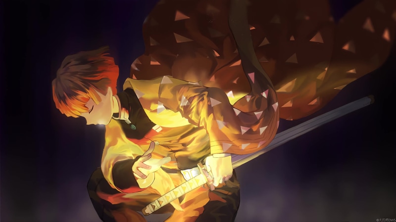 Sleeping Zenitsu Katana attack Kimetsu No Yaiba 4K Live Wallpaper ...