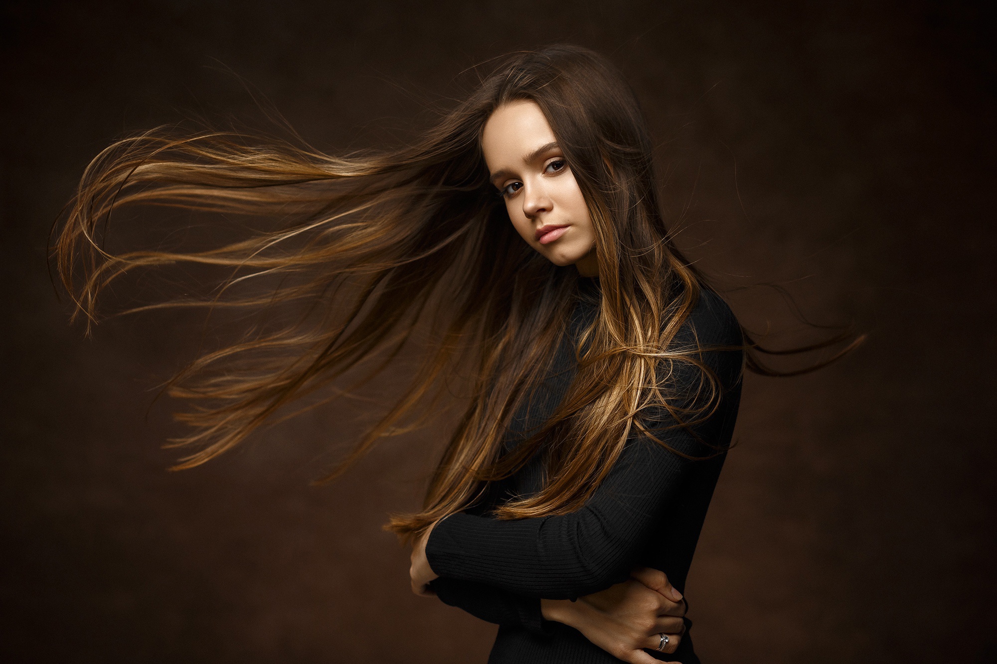 Model Hd Brunette Long Hair Hd Wallpaper Rare Gallery 3848