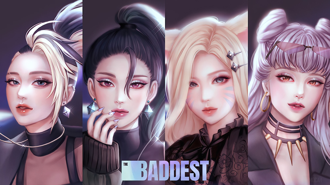 The Baddest, KDA, Akali, KaiSa, Ahri, Evelynn, LoL, League of Legends, Video Game 4k, HD ...