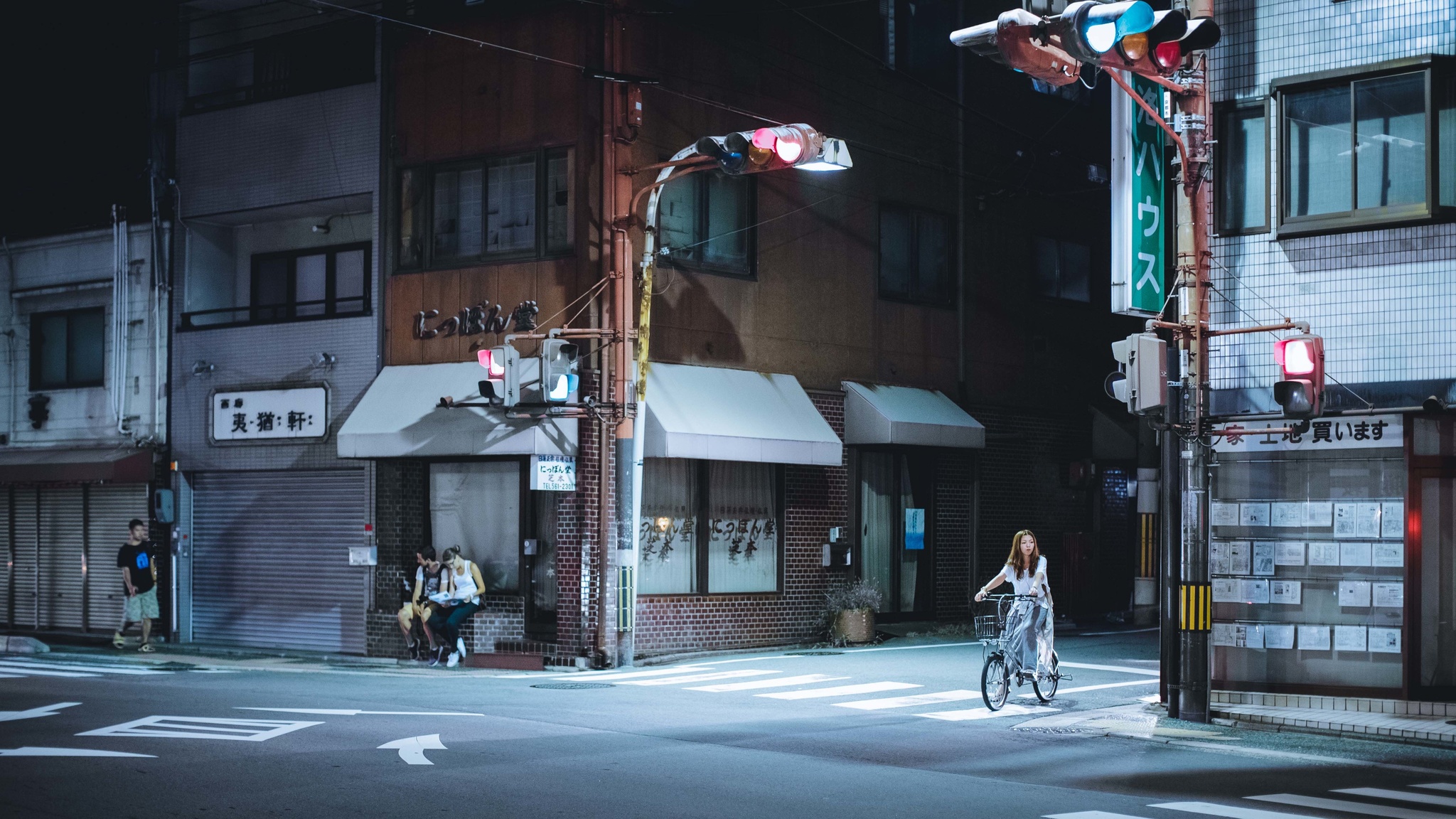 4K, urban, street light, Japan, people, Asia, street, stores, traffic ...