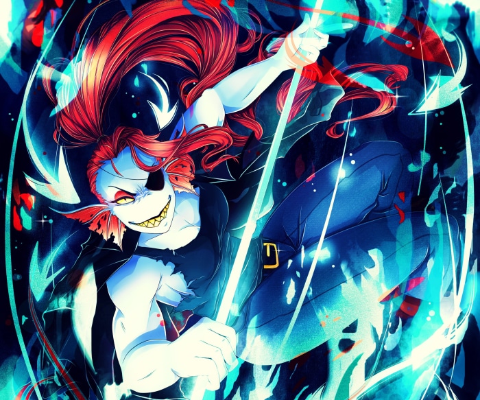 #1095582 Undertale, Undyne, light, darkness, screenshot, computer ...