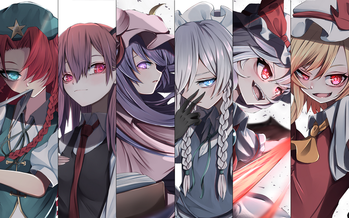 #24790 Touhou HD, Hong Meiling, Sakuya Izayoi, Remilia Scarlet, Flandre Scarlet, Patchouli ...