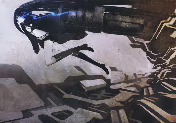 #478882 blue eyes, Black Rock Shooter (series), sword, Huke (artist ...