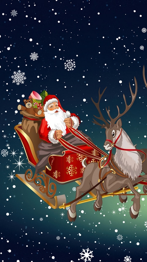Santa Claus, Sleigh, Christmas, Holiday, Snow HD Phone Wallpaper | Rare Gallery