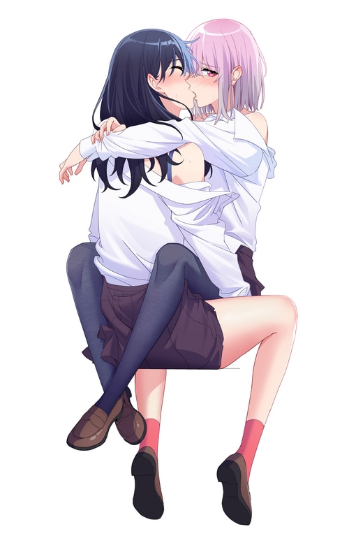 Shinjou Akane Two Women Pink Hair Ssss Gridman Takarada Rikka Fan