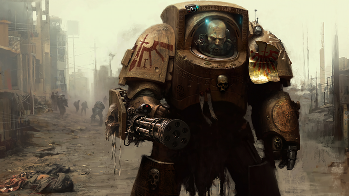 digital art, Terminator, soldier, Warhammer 40 000, space marines ...