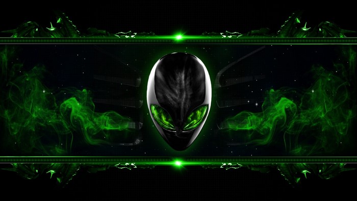night, neon, green, computer, PC gaming, laser, Alienware, light, line ...