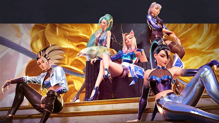 Kda All Out More Kaisa Akali Ahri Evelynn Seraphine Lol Video Game League Of Legends
