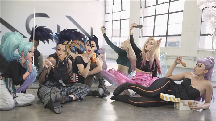 K/DA, Akali, Evelynn, KaiSa, LoL, 4k HD Phone Wallpaper | Rare Gallery