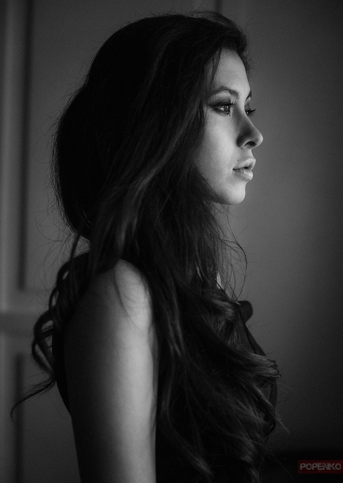 500px, model, face, profile, women, Andrey Popenko, monochrome, HD ...