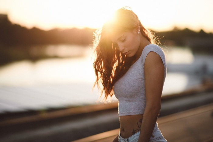 Robert Chrenka Women Face Depth Of Field Tattoo Portrait Sunset