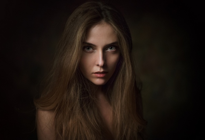 Women Amina Katinova Face Portrait Maxim Maximov Simple Background