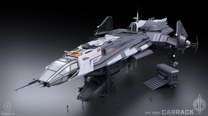 3D, Anvil Carrack, Star Citizen, spaceship, video games, anvil ...