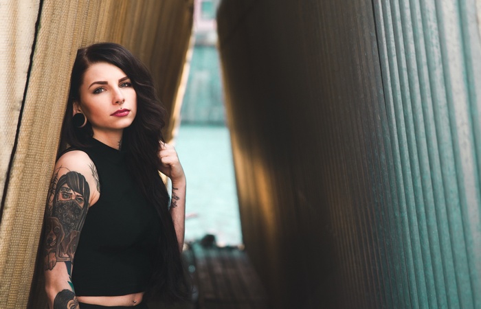 Brunette Women Tattoo Piercing Nose Rings Hd Wallpaper Rare Gallery