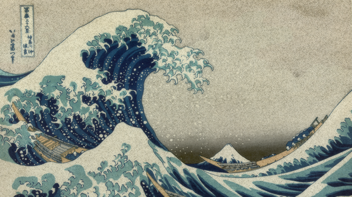 anime, One Piece, waves, Hokusai, The Great Wave off Kanagawa, Monkey D ...