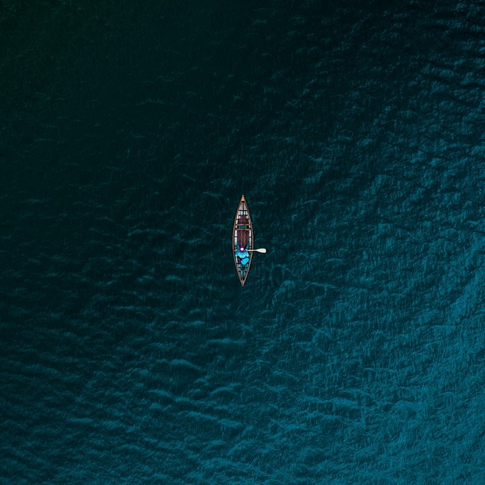 2031x2031 middle, aerial view, sky, alone, center, rowing, drone, water ...