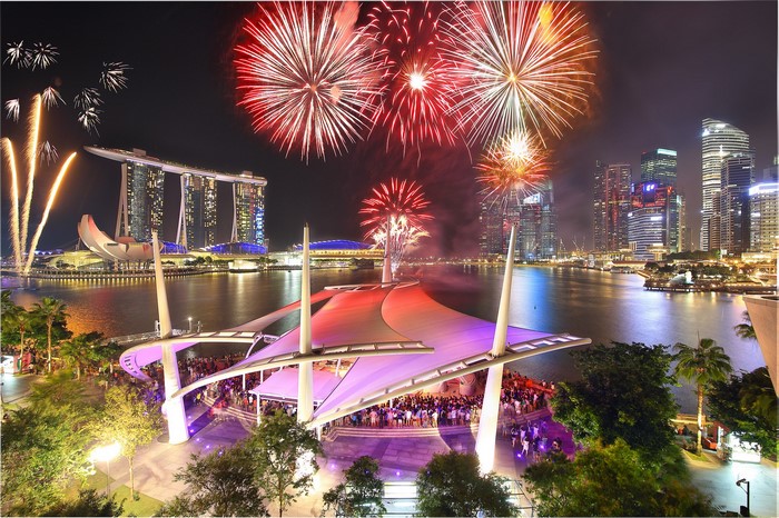 Marina Bay Sands, Singapore, Fireworks, Night, HD Wallpaper | Rare Gallery