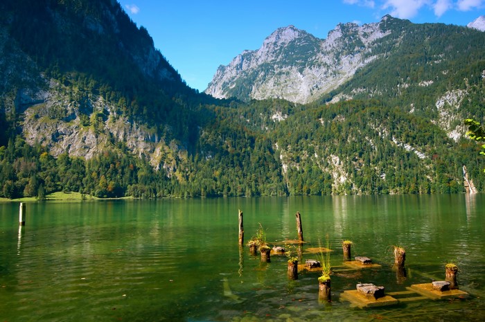 4K, Berchtesgaden national Park, Schonau am Konigssee, Lake, Mountains ...