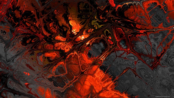 4K, digital art, RammPatricia, horror, abstract, liquid, blood, digital ...