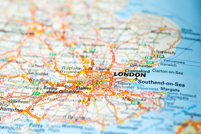 4K, Brighton, England, London, colorful, map, UK, depth of field, HD ...