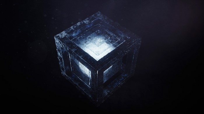 Concept Art 3d Glowing Digital Glowing Dark 3d Blocks 3d Abstract